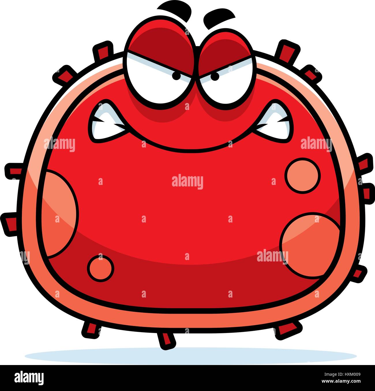 A cartoon illustration of a red blood cell looking angry Stock Vector ...