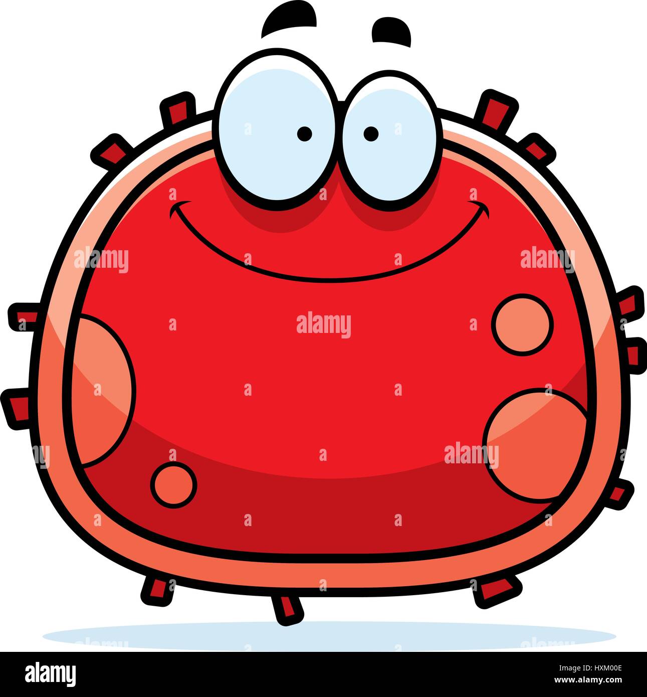 A cartoon illustration of a red blood cell smiling Stock Vector Image ...