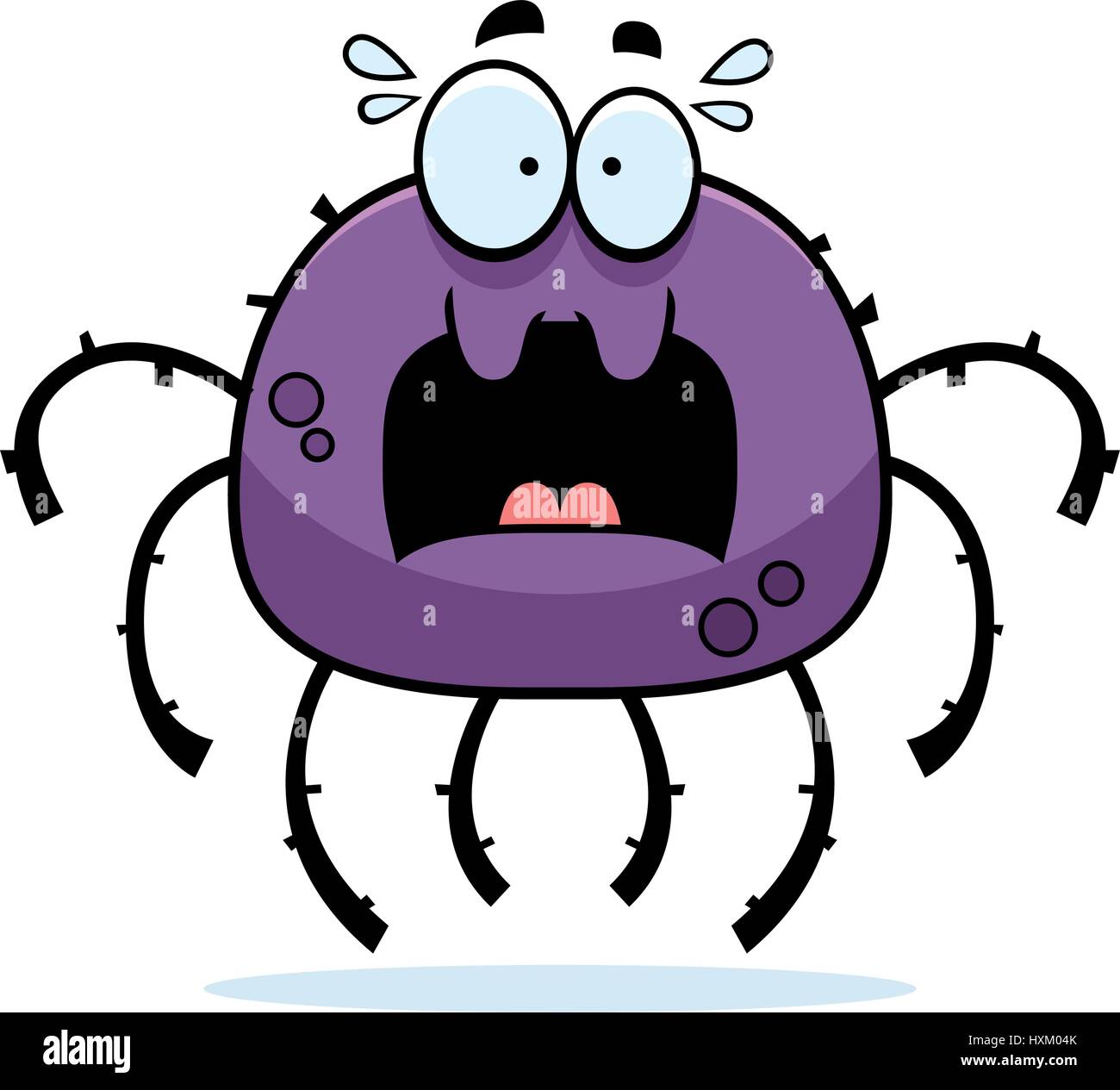 A cartoon illustration of a spider looking scared Stock Vector Image ...