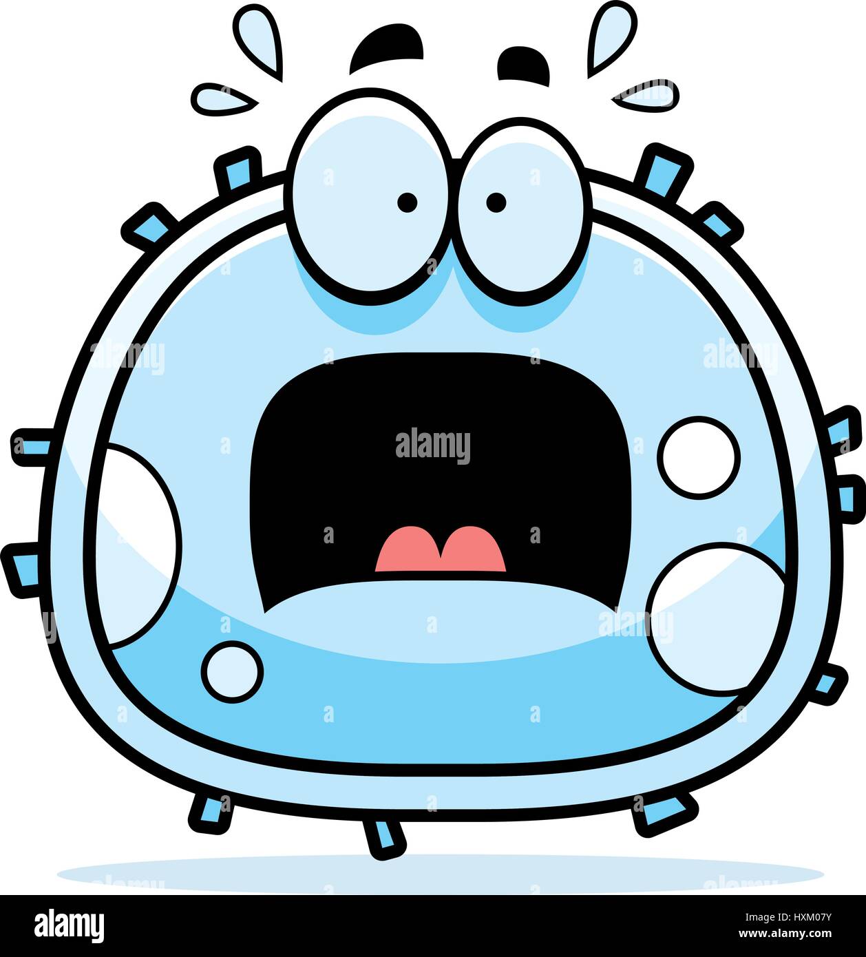 A cartoon illustration of a white blood cell looking scared Stock ...