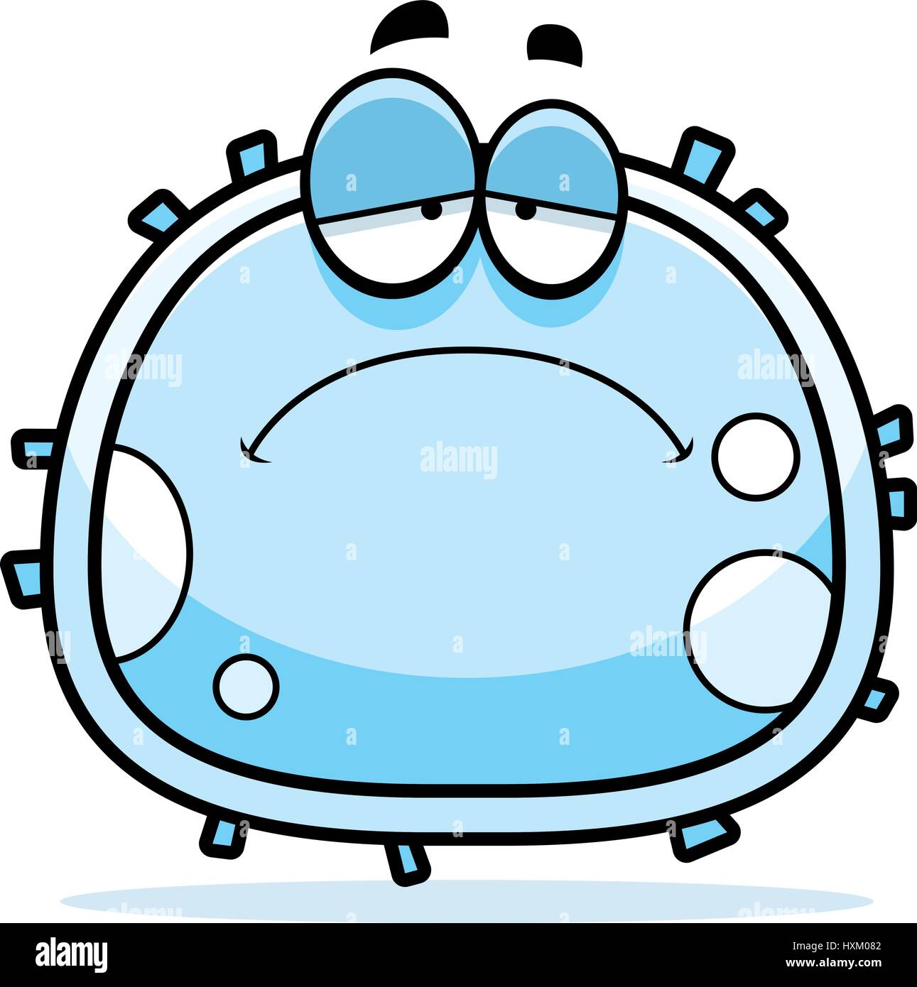 A cartoon illustration of a white blood cell looking sad Stock Vector ...