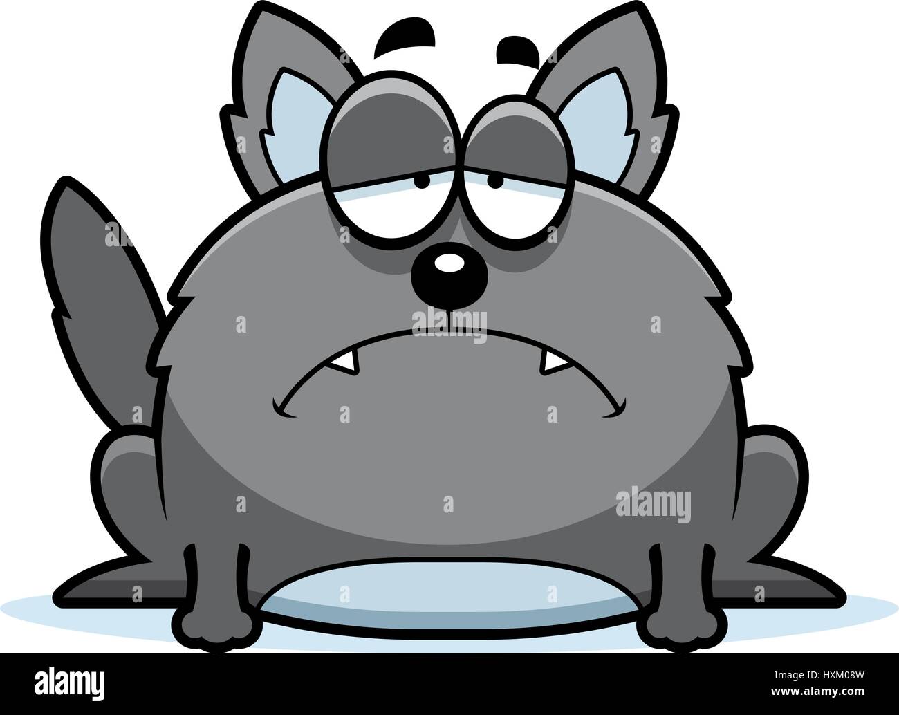 A cartoon illustration of a wolf looking depressed Stock Vector Image ...