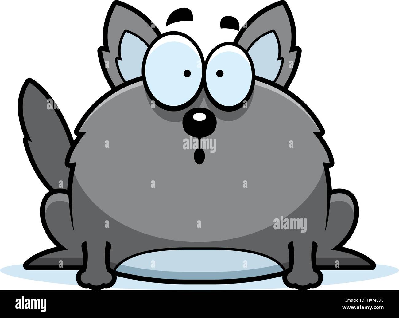 A cartoon illustration of a wolf looking surprised Stock Vector Image ...
