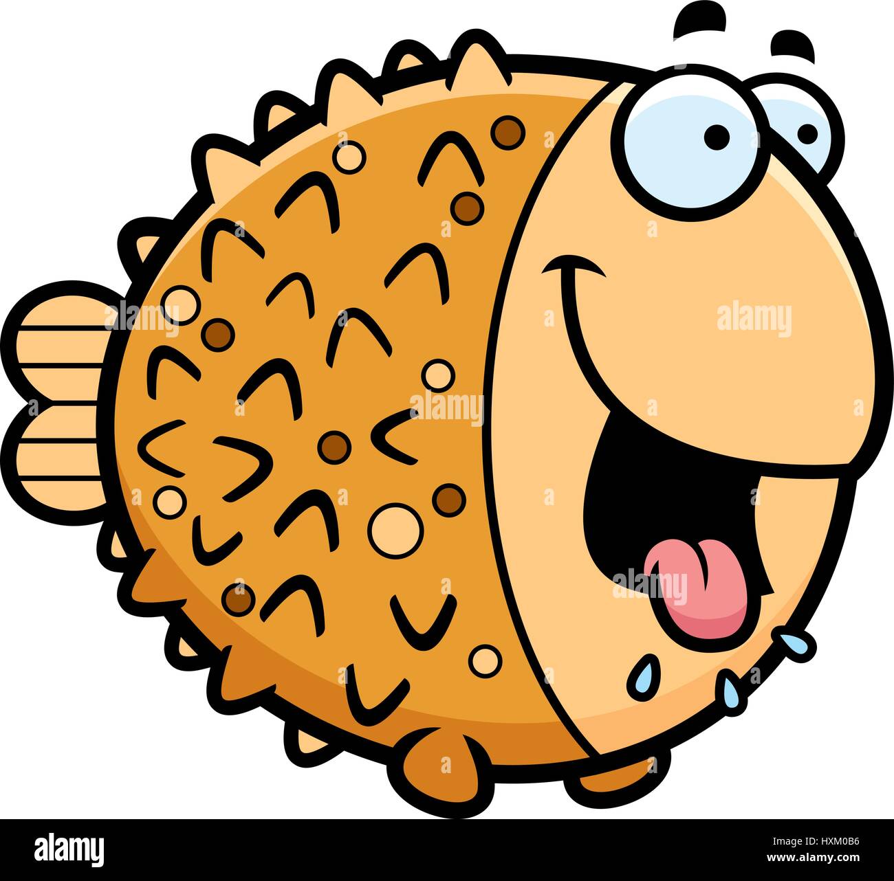 A cartoon illustration of a pufferfish looking hungry Stock Vector ...