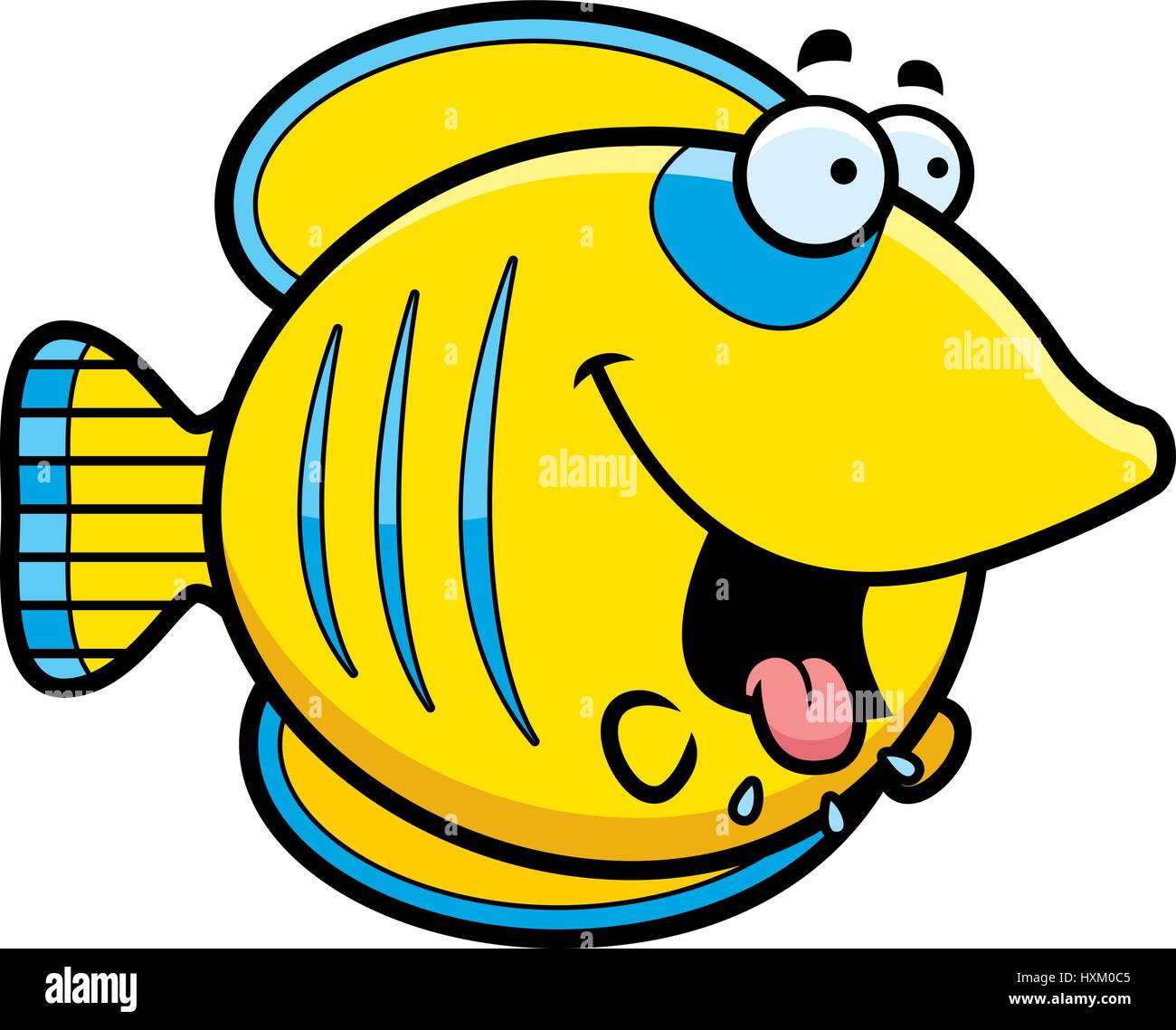 A cartoon illustration of a butterflyfish looking hungry Stock Vector ...