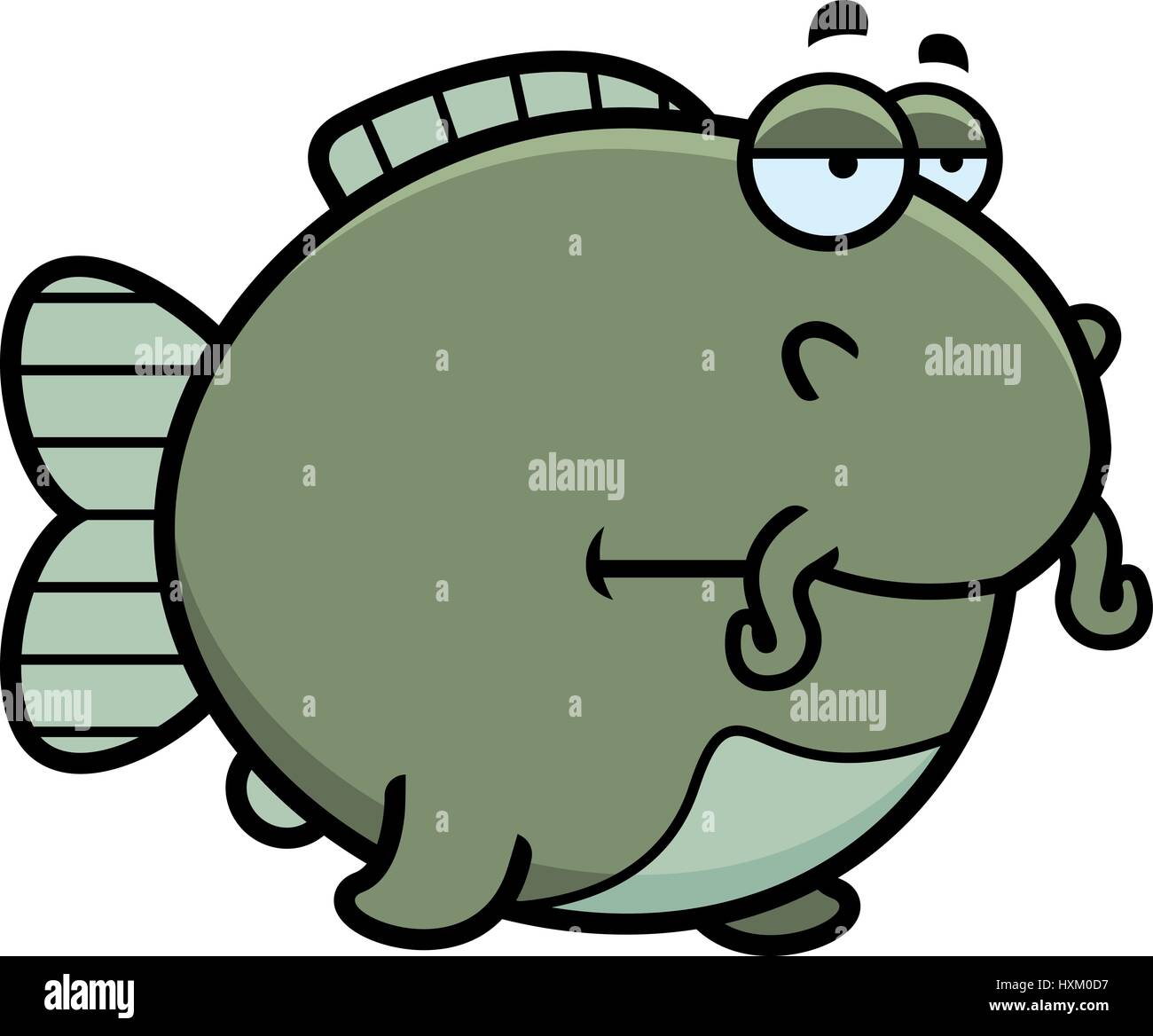 A cartoon illustration of a catfish looking bored Stock Vector Image ...