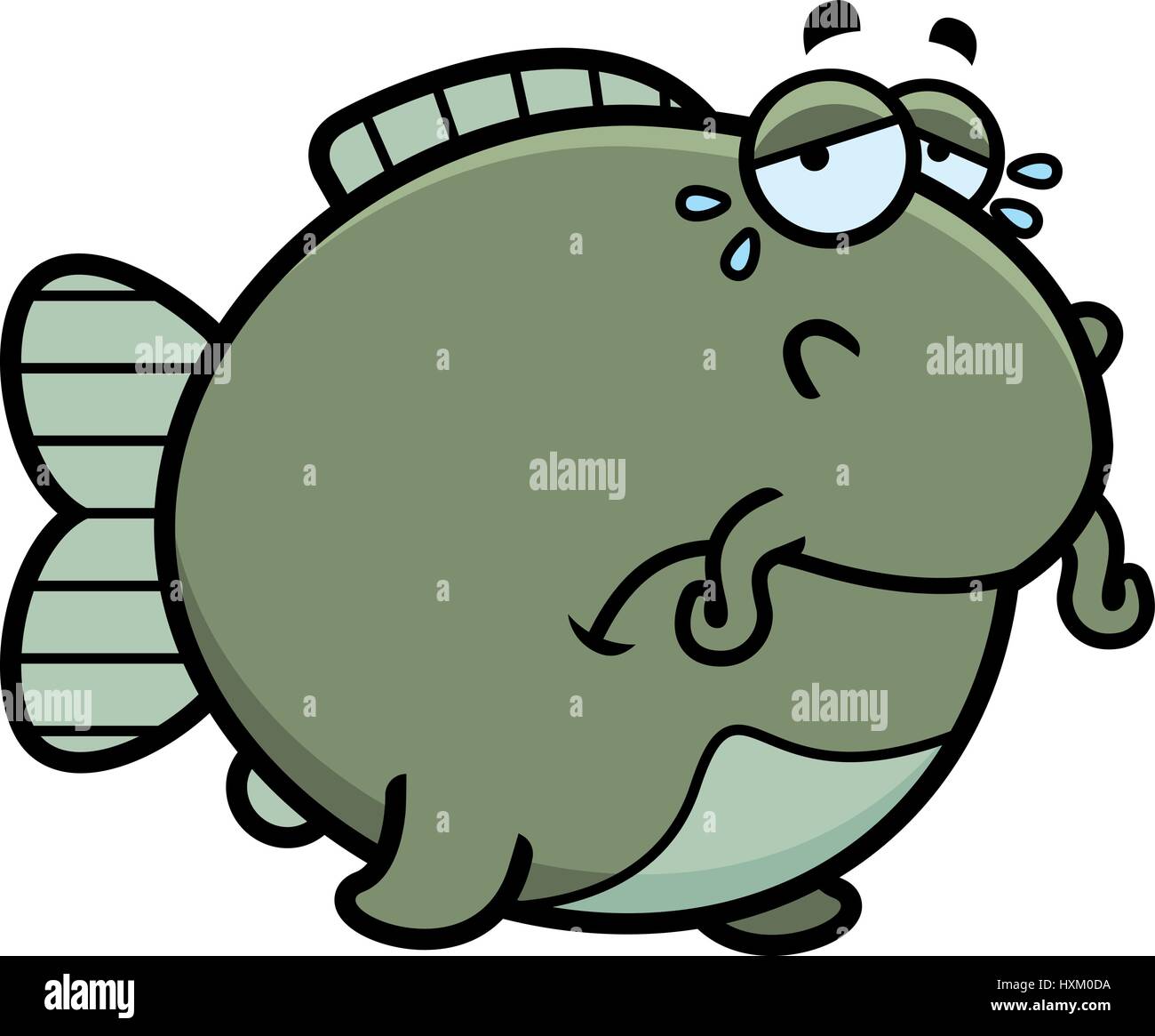 A cartoon illustration of a catfish sad and crying Stock Vector Image ...