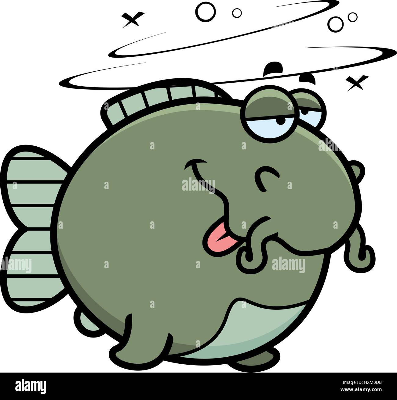 A cartoon illustration of a catfish looking drunk Stock Vector Image ...