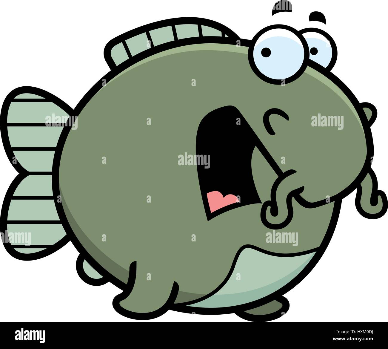 A cartoon illustration of a catfish looking scared Stock Vector Image ...