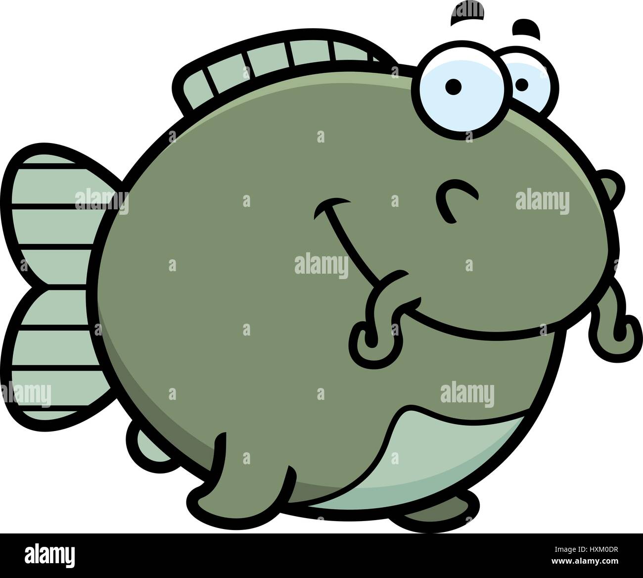 A cartoon illustration of a catfish happy and smiling Stock Vector ...