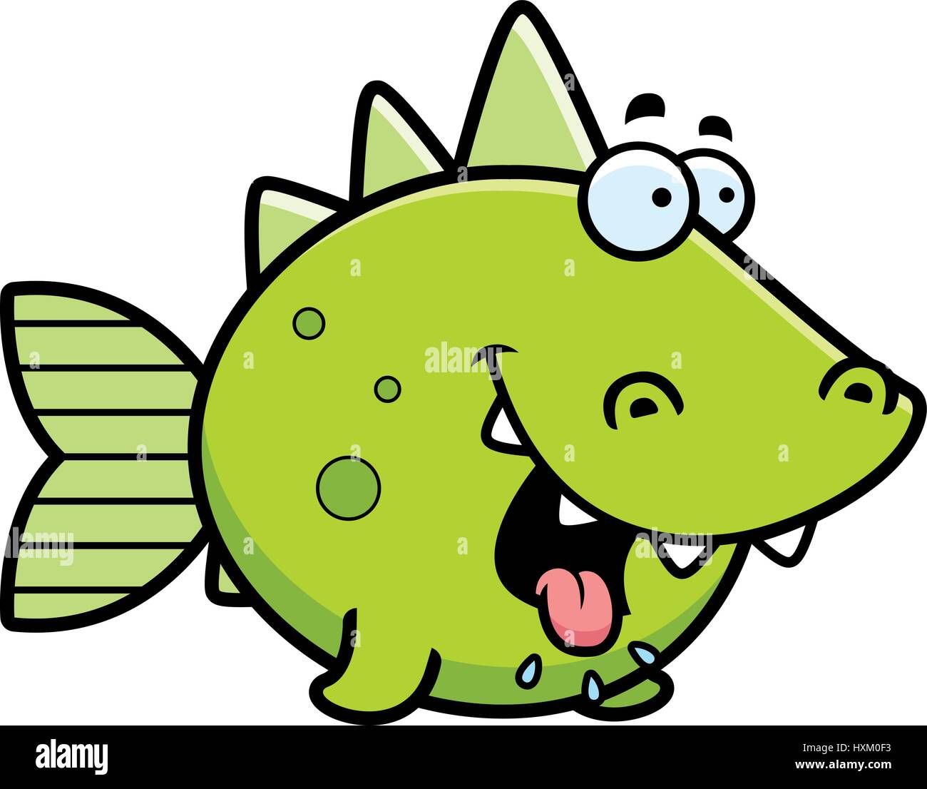 A cartoon illustration of a prehistoric fish looking hungry Stock ...