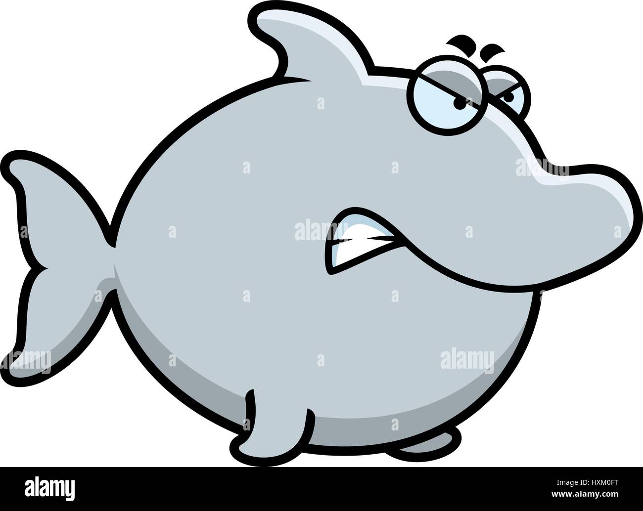 A cartoon illustration of a dolphin with an angry expression Stock ...