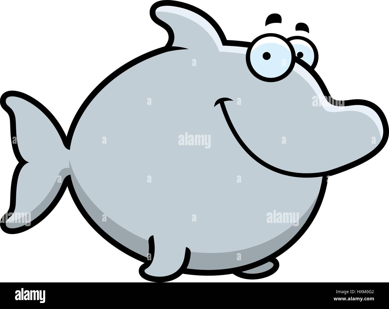 A cartoon illustration of a dolphin happy and smiling Stock Vector ...