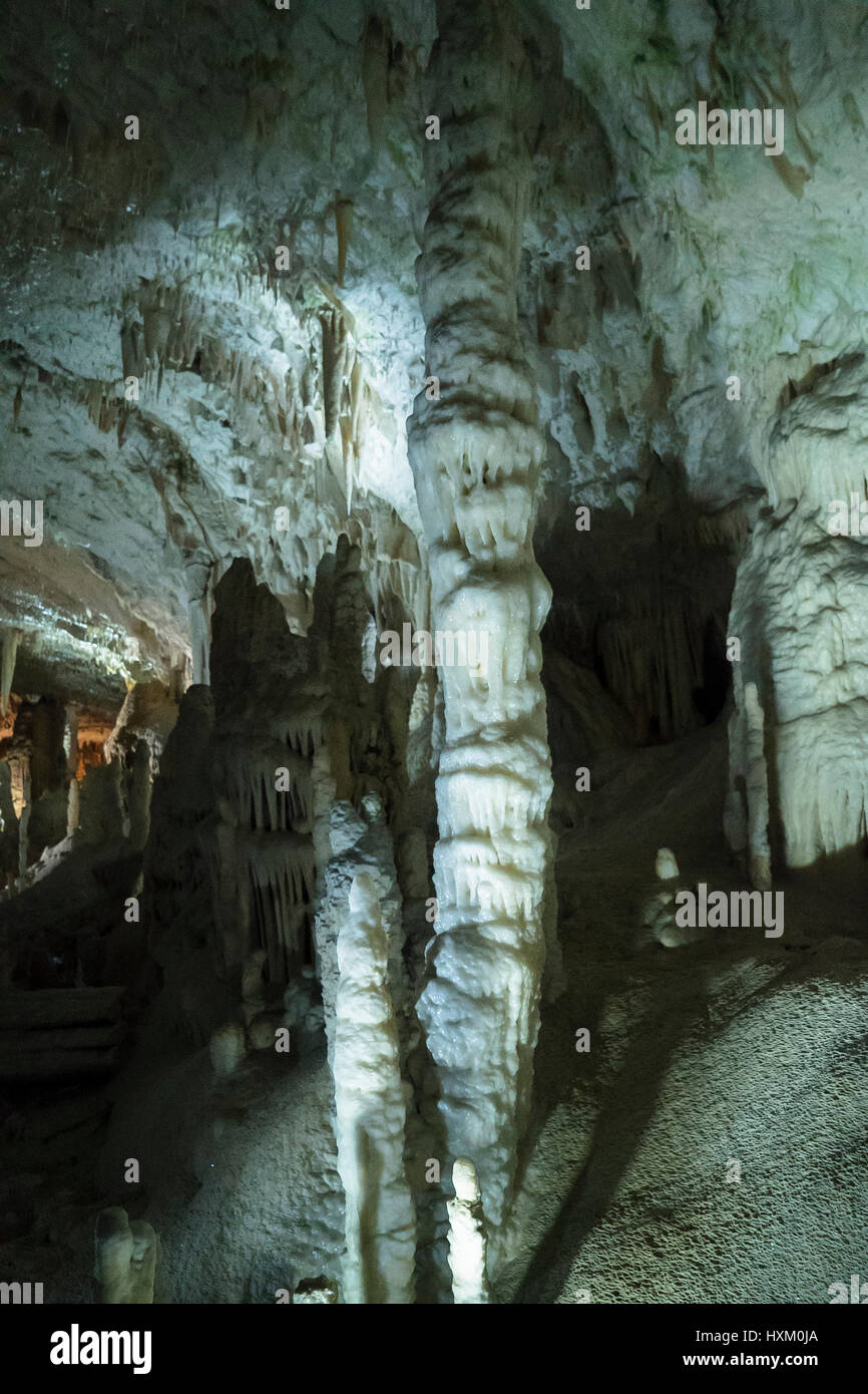 Cave massive stalactites and stalagmites formation Stock Photo - Alamy