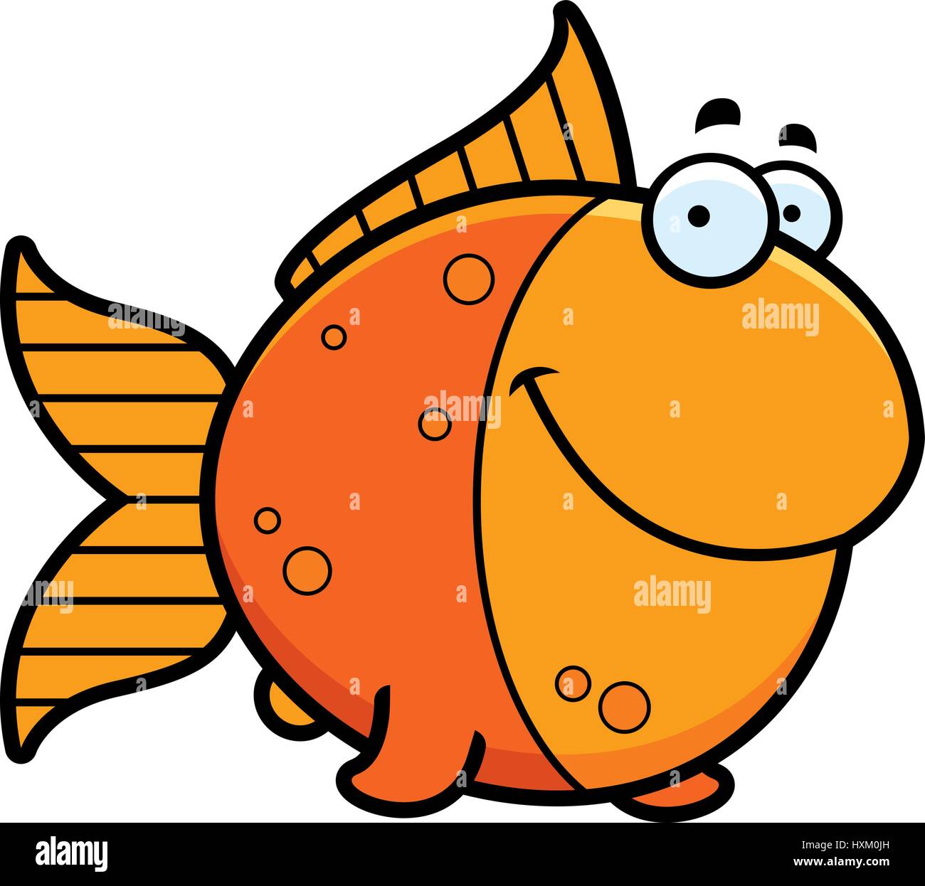 A cartoon illustration of a goldfish happy and smiling Stock Vector ...