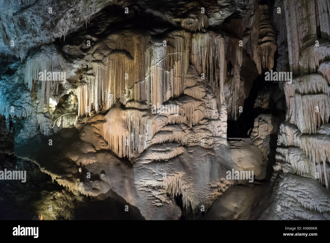 Cave massive stalactites and stalagmites formation Stock Photo - Alamy