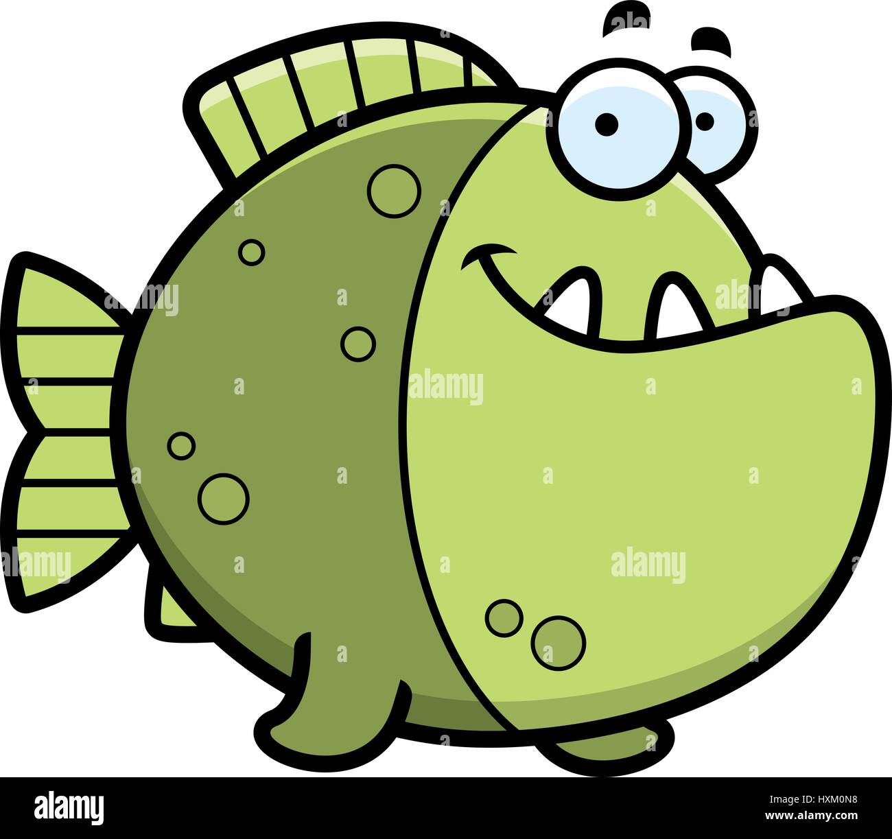 A cartoon illustration of a piranha happy and smiling Stock Vector ...