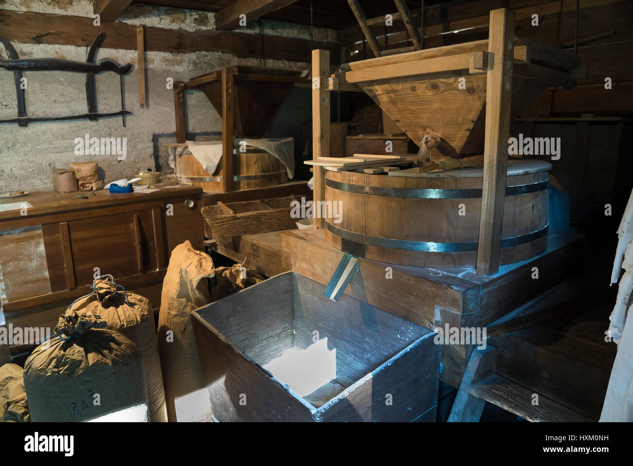 Rustic Mill Grinding Wheat Stock Photo - Alamy
