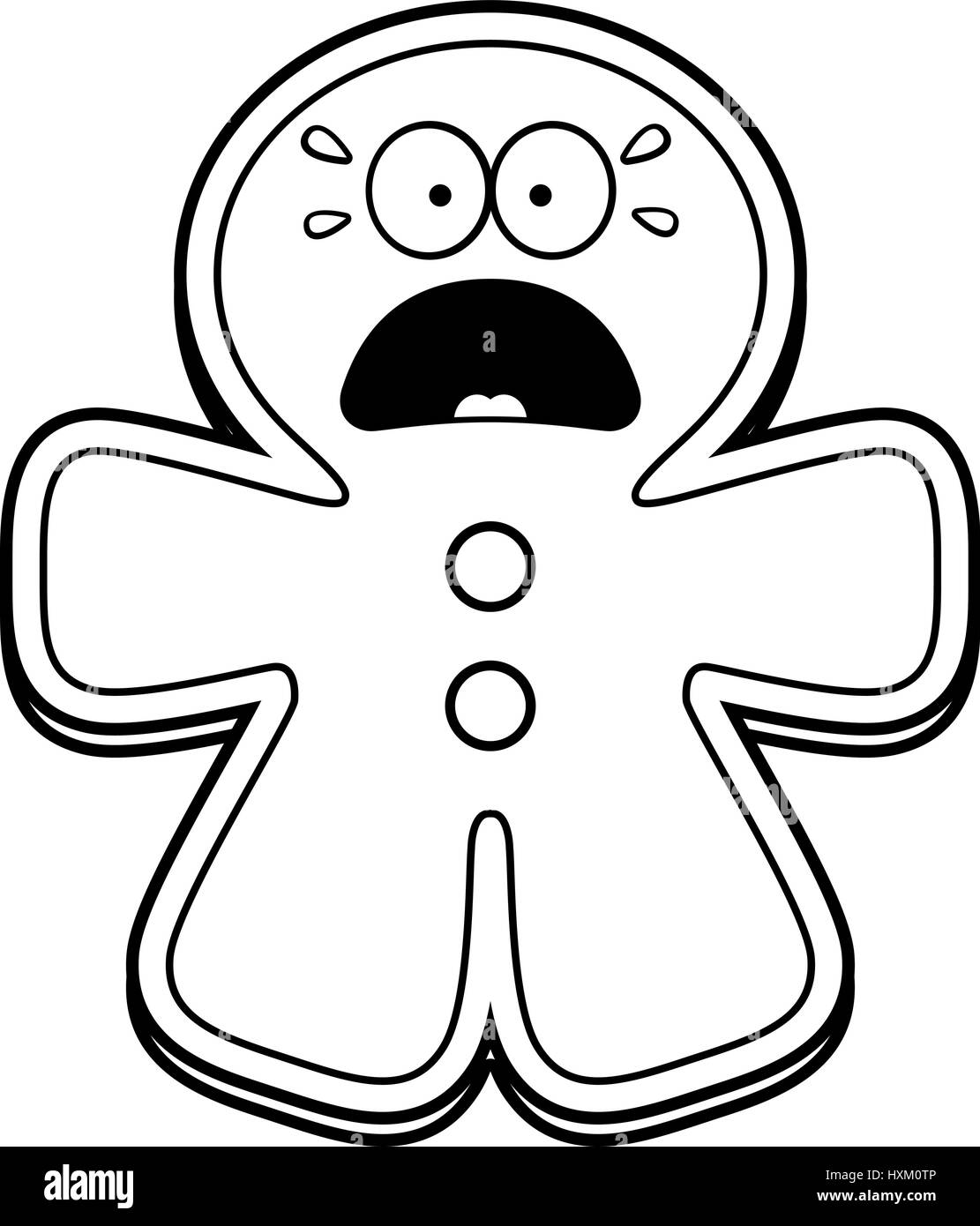 A cartoon illustration of a gingerbread man looking scared Stock Vector ...