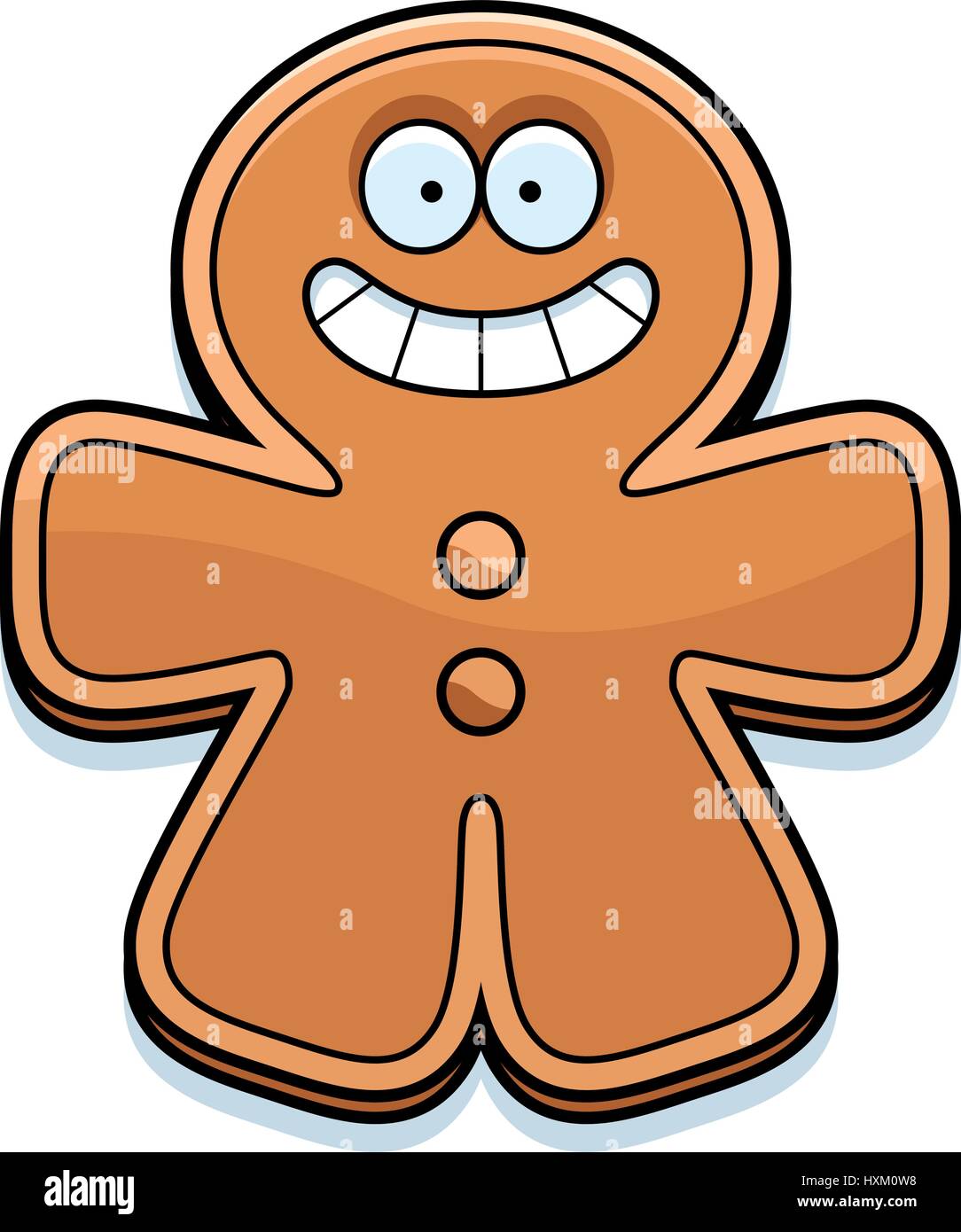 A cartoon illustration of a gingerbread man smiling Stock Vector Image ...