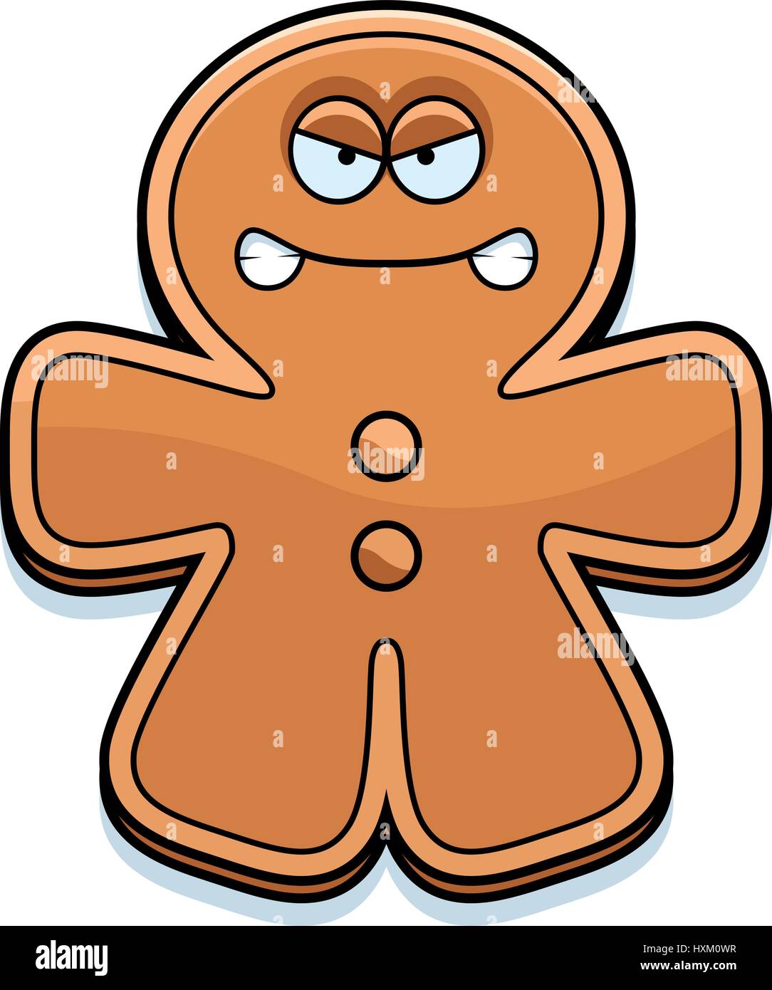 A cartoon illustration of a gingerbread man looking angry Stock Vector ...