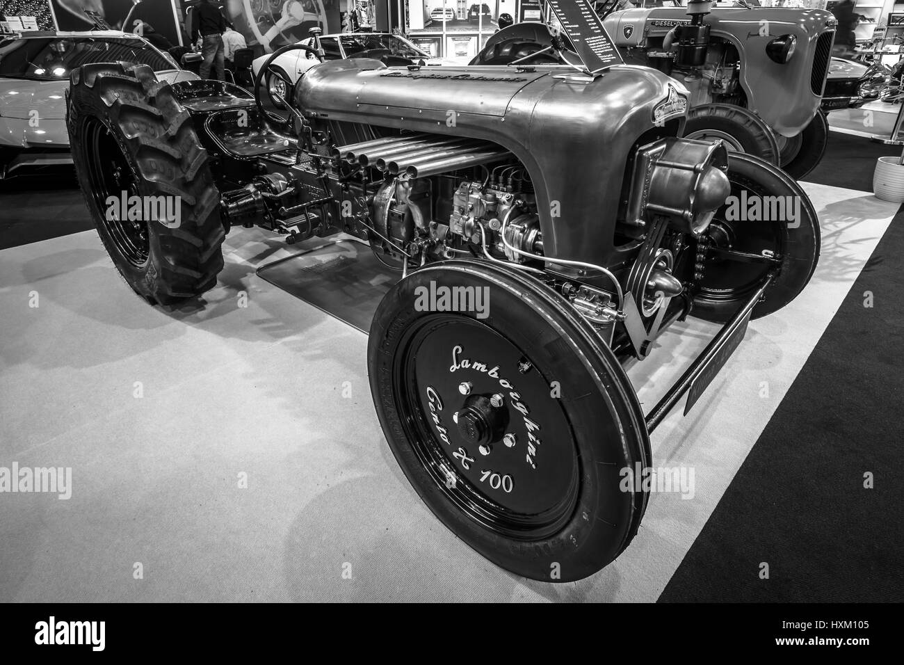 STUTTGART, GERMANY - MARCH 02, 2017: Tractor Lamborghini, 1965. Black ...