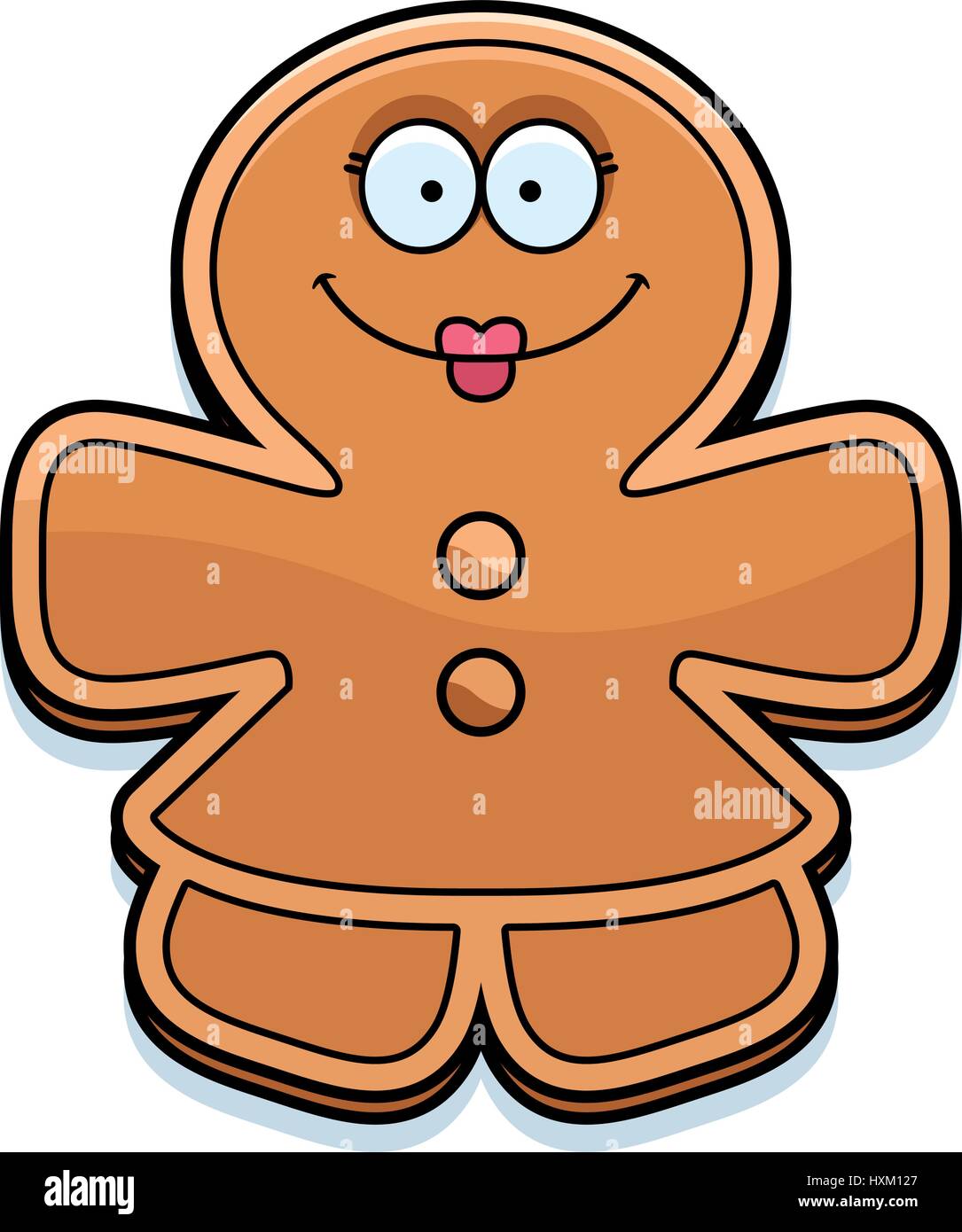 A cartoon illustration of a gingerbread woman looking happy Stock ...
