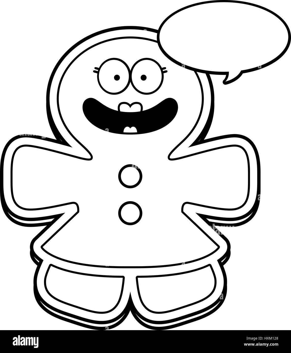 A cartoon illustration of a gingerbread woman talking Stock Vector ...
