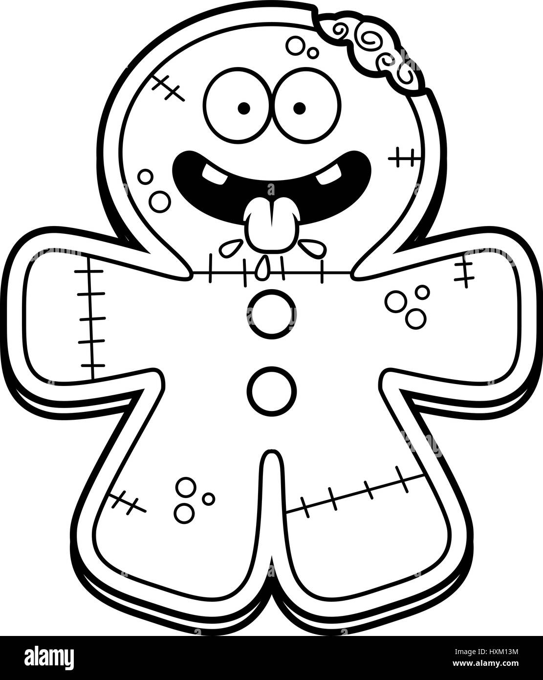 A cartoon illustration of a gingerbread zombie looking hungry Stock ...