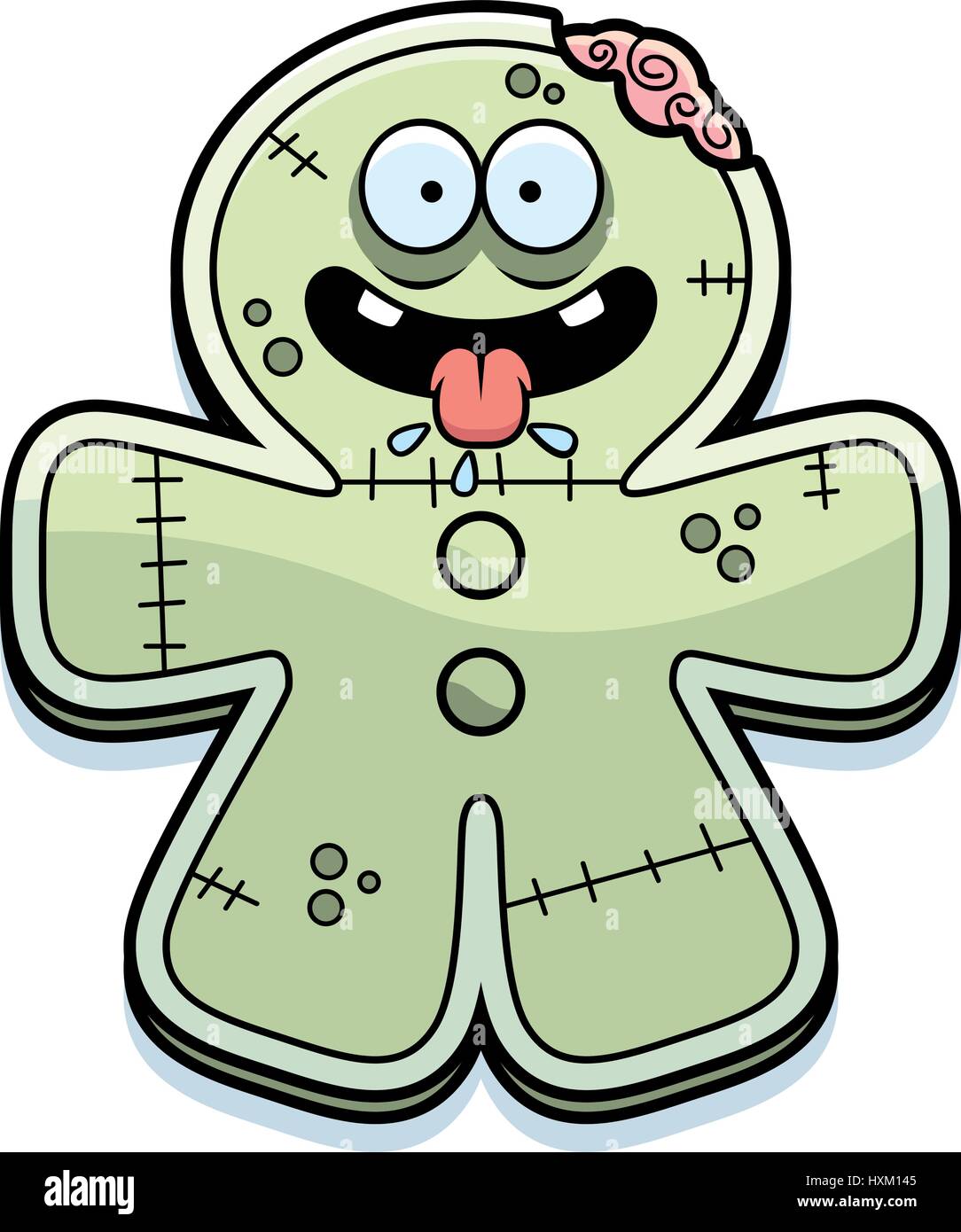 A cartoon illustration of a gingerbread zombie looking hungry Stock ...