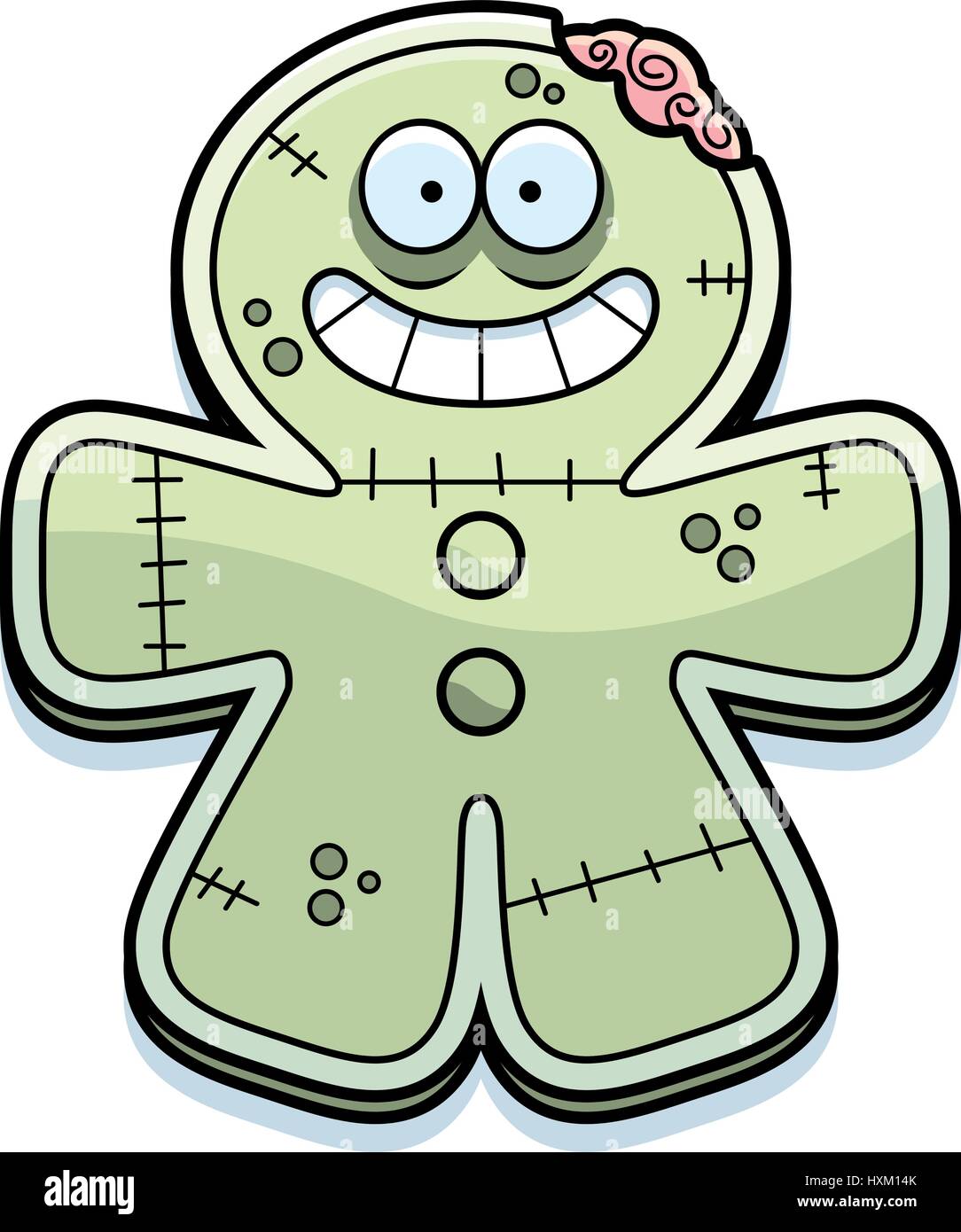 A cartoon illustration of a gingerbread zombie smiling Stock Vector ...