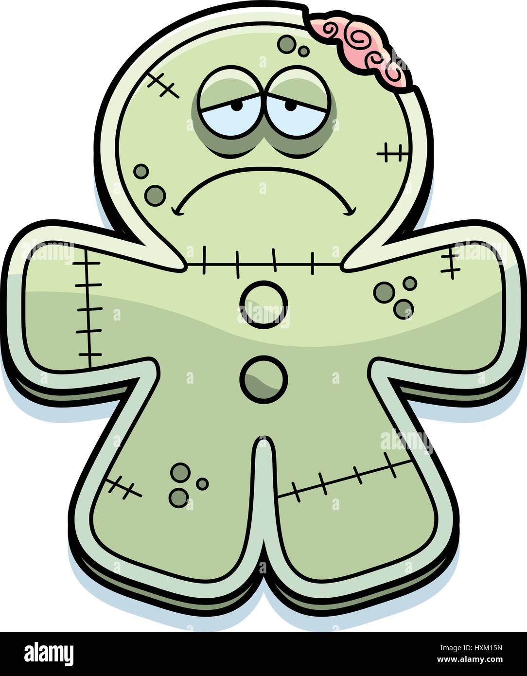 A cartoon illustration of a gingerbread zombie looking sad Stock Vector ...
