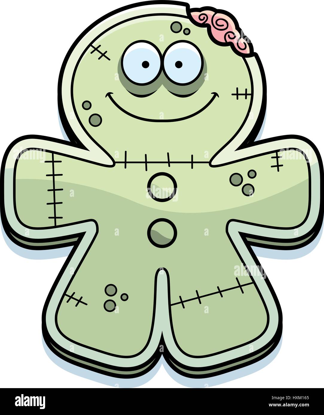 A cartoon illustration of a gingerbread zombie looking happy Stock ...