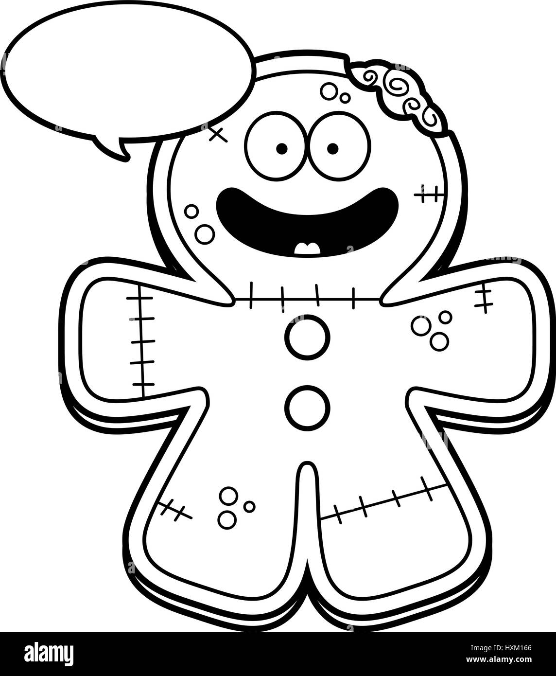 A cartoon illustration of a gingerbread zombie talking Stock Vector ...