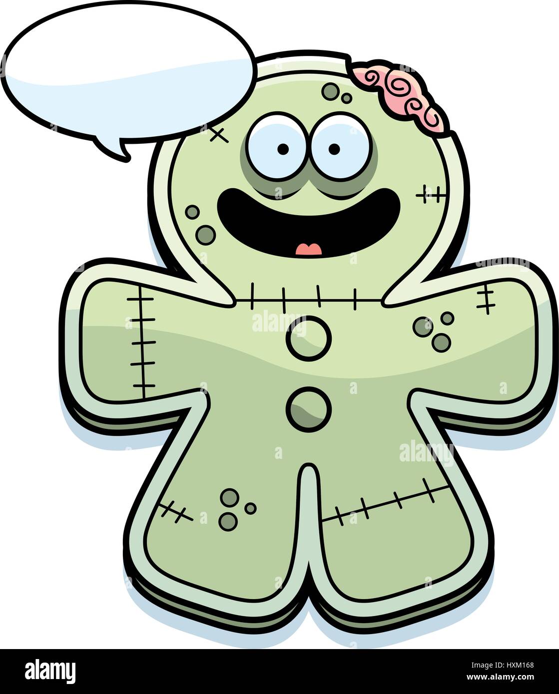 A cartoon illustration of a gingerbread zombie talking Stock Vector ...