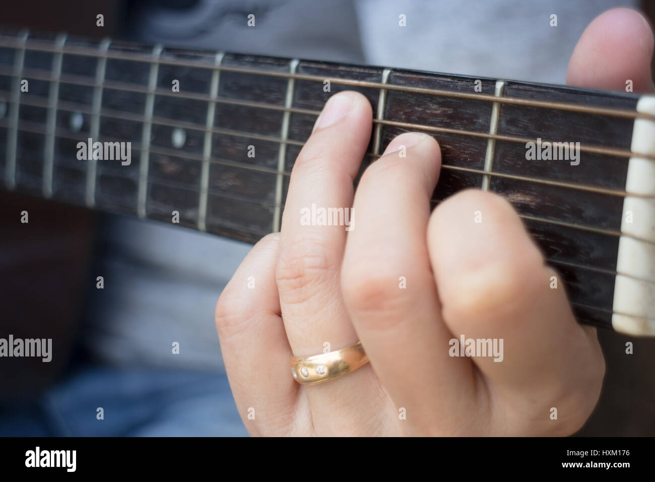 Guitarist Hand Playing Acoustic Guitar, stock photo Stock Photo - Alamy