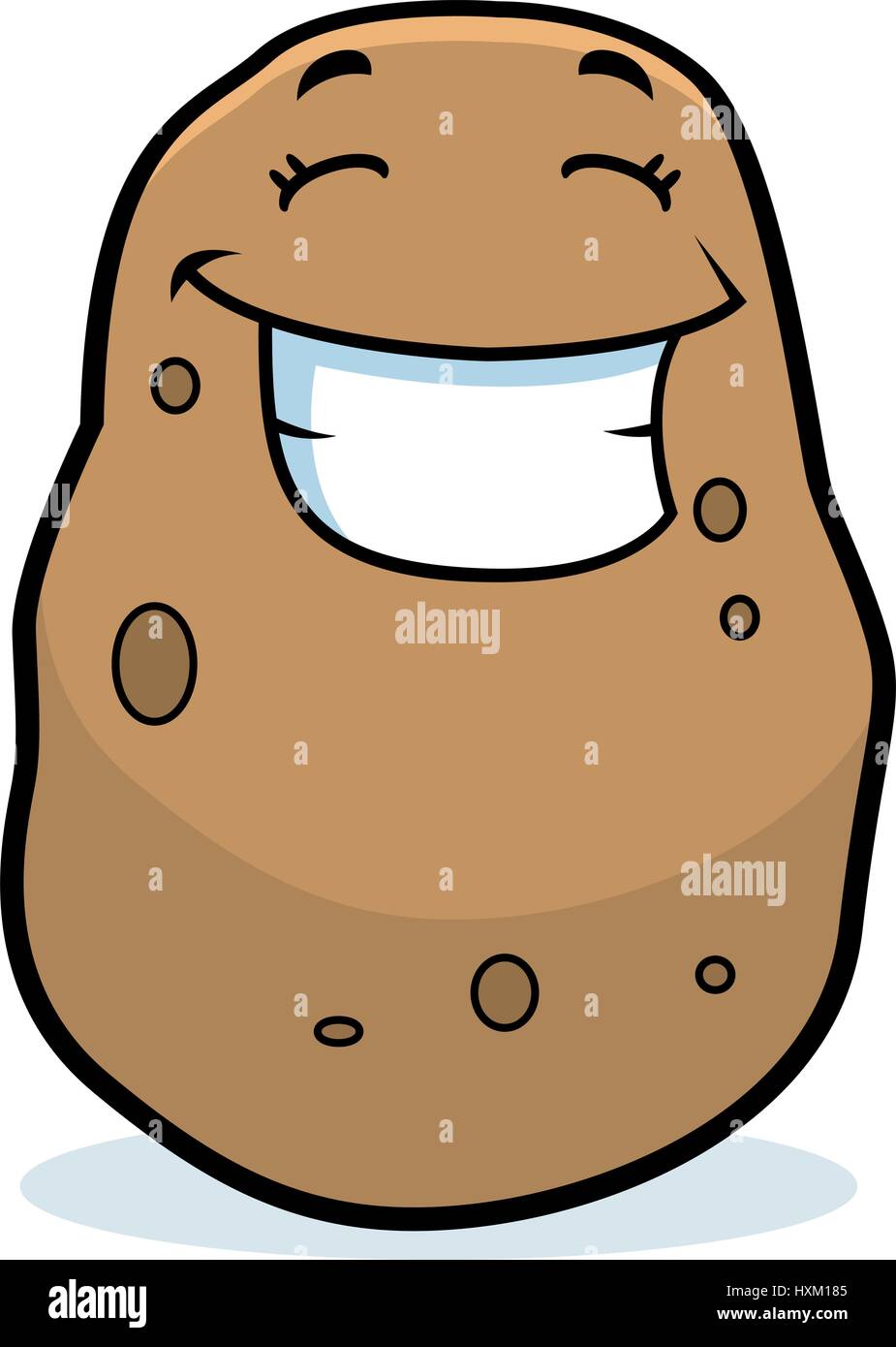 A cartoon illustration of a potato smiling and happy Stock Vector Image ...