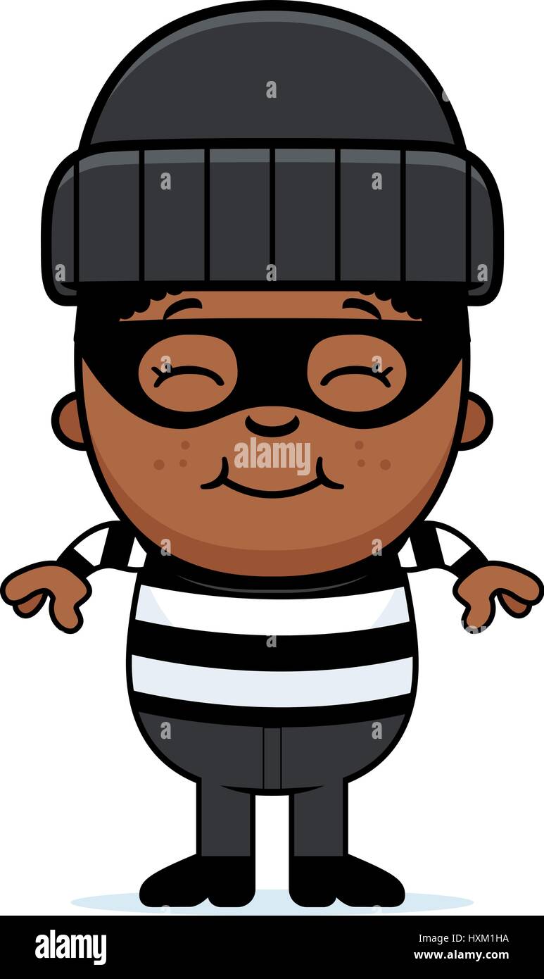 A cartoon illustration of a little burglar smiling Stock Vector Image ...