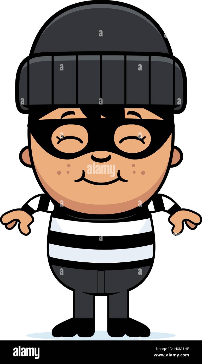 A cartoon illustration of a little burglar smiling Stock Vector Image ...