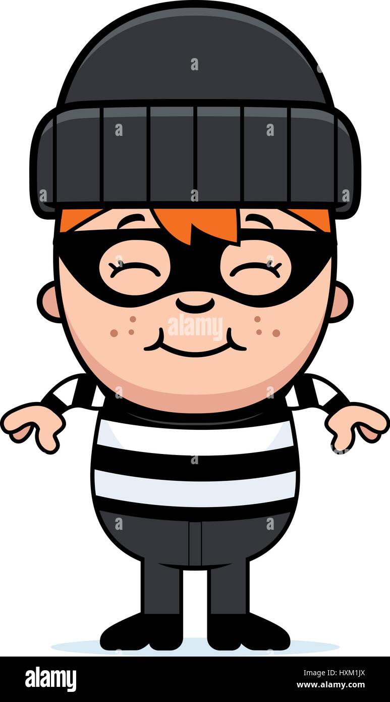 A cartoon illustration of a little burglar smiling Stock Vector Image ...