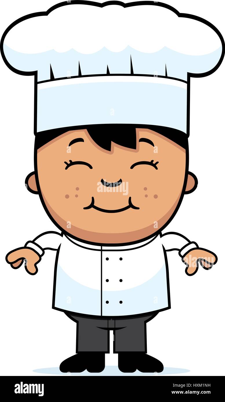 Cartoon Illustration Boy Chef Standing Stock Photos & Cartoon ...