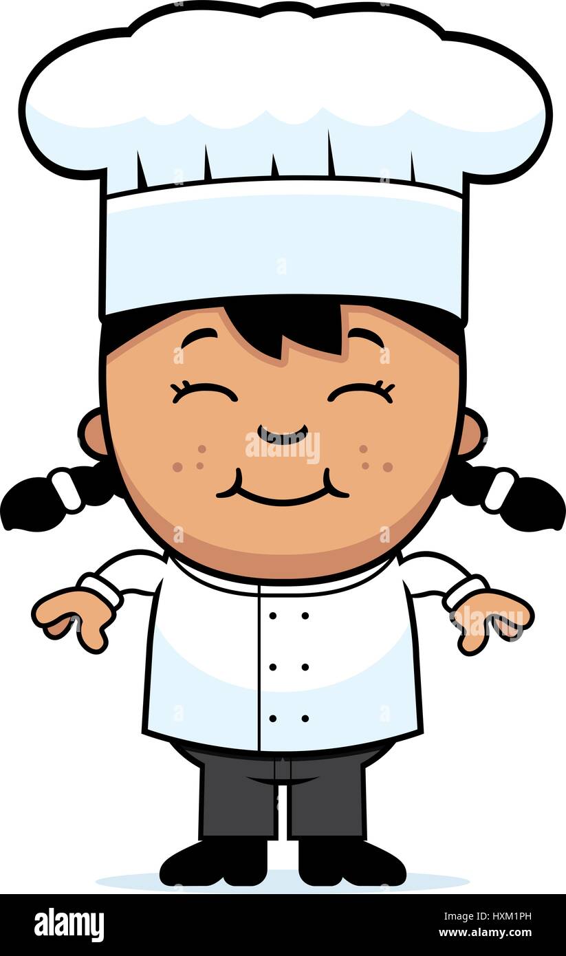 Cartoon illustration girl chef standing hi-res stock photography and ...