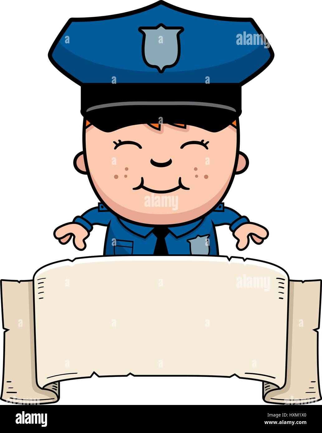 Cartoon police officer boy smiling hi-res stock photography and images ...
