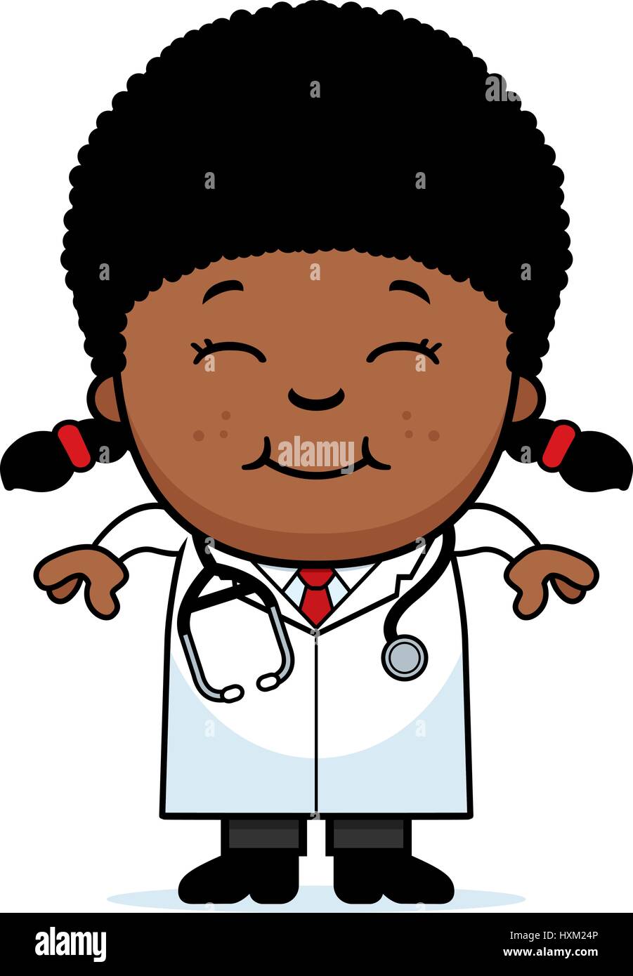A cartoon illustration of a child doctor smiling Stock Vector Image ...