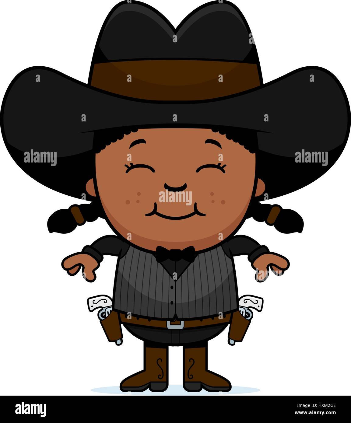 Cartoon cowboy girl smiling hi-res stock photography and images - Alamy