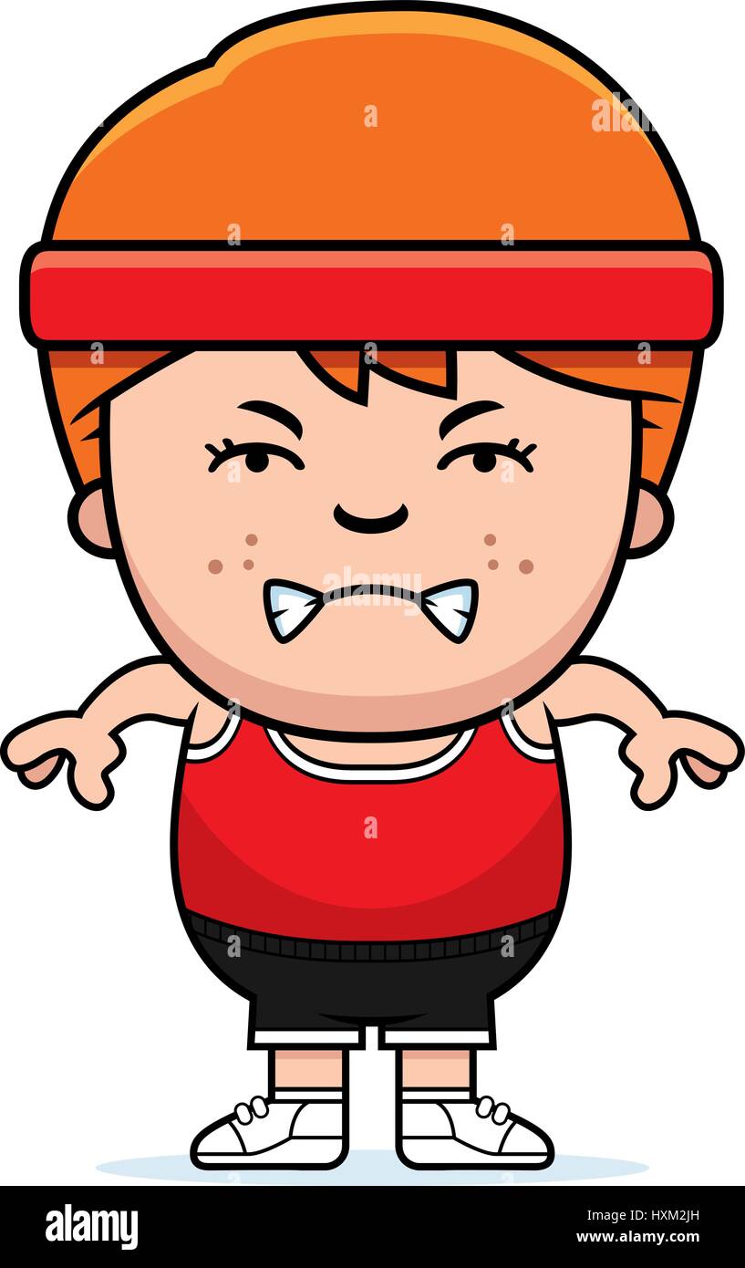 Boy exercising at a gym Stock Vector Images - Alamy