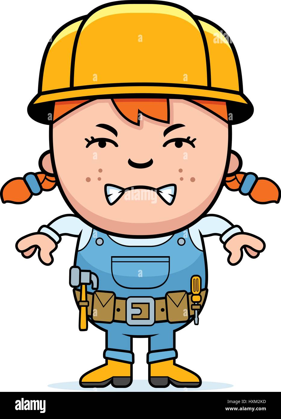 A Cartoon Illustration Of A Construction Worker Girl With An Angry a-cartoon-illustration-of-a-construction-worker-girl-with-an-angry