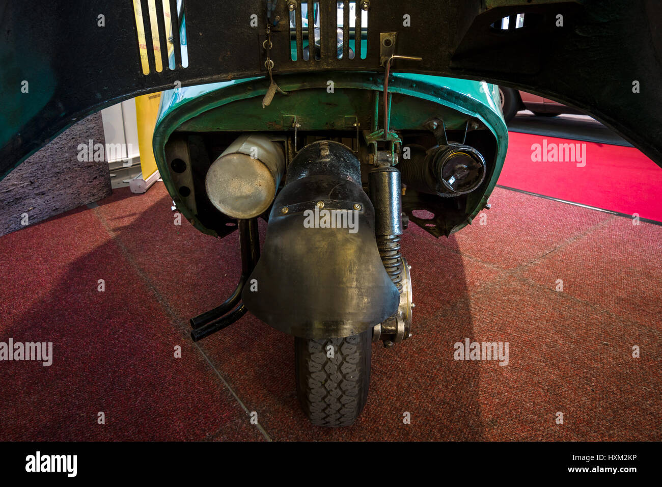 STUTTGART, GERMANY - MARCH 02, 2017: Engine of the microcar Heinkel ...