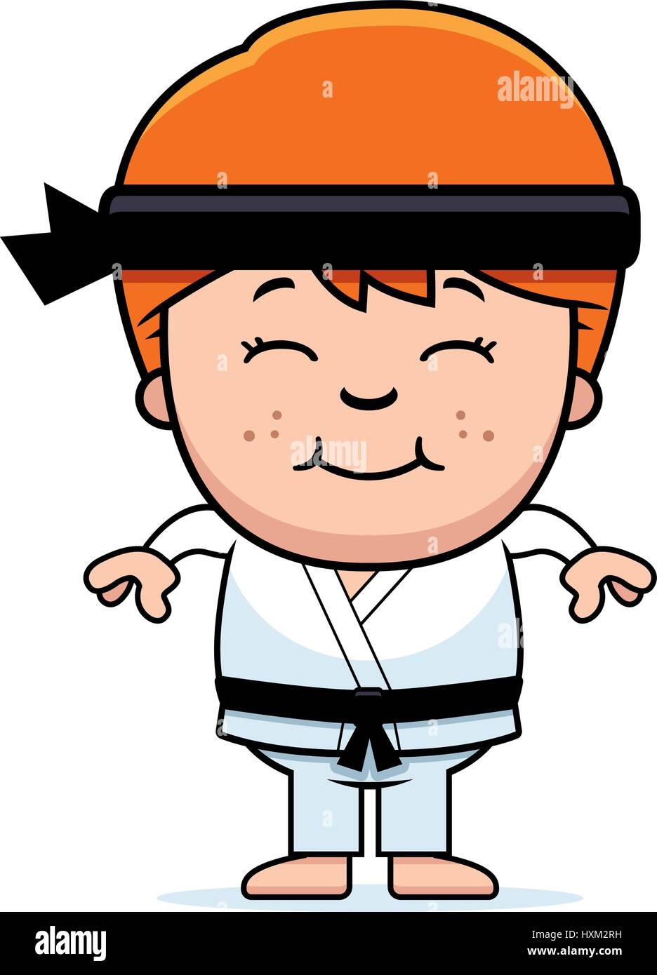 A cartoon illustration of a karate kid smiling Stock Vector Image & Art ...