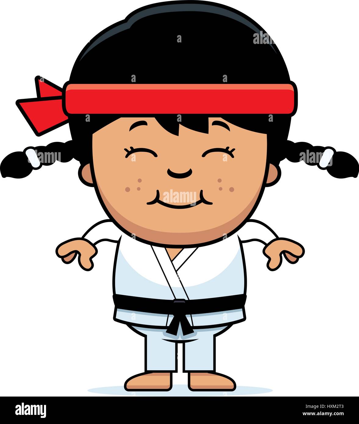 Cartoon karate girl smiling hi-res stock photography and images - Alamy